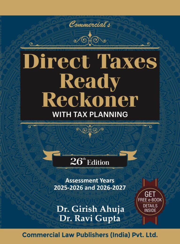 Direct Taxes Ready Reckoner with Tax Planning A.Y. 2025-26 and 2026-27 ...